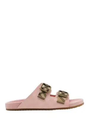 Burberry Check Suede Urchin Sandals - Peony Pink