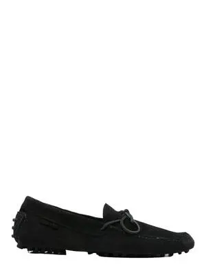TOM FORD Suede Tie Loafers - Black