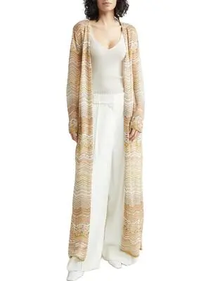 Missoni Metallic Zigzag Jacquard Duster - Light Gold Tones