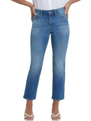 NYDJ Marilyn Floral Pocket Ankle Straight Leg Jeans - Pacifica