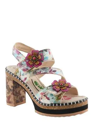 SPRING STEP SHOES Escapartist Slingback Platform Sandal - Plum Multi