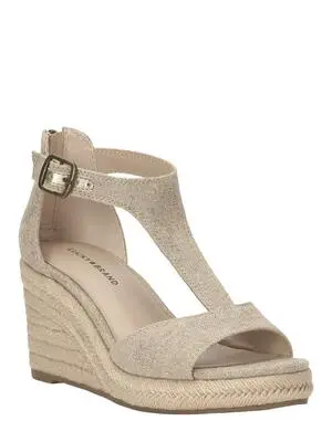 Lucky Brand Cyleste Platform Wedge Espadrille - Natural/platino