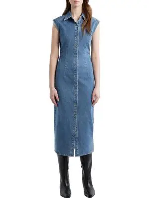 Rag & Bone Leah Airflex Denim Midi Shirt Dress - Fennie