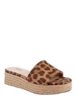 L'Agence Ramani Espadrille Platform Wedge Slide Sandal - Leopard