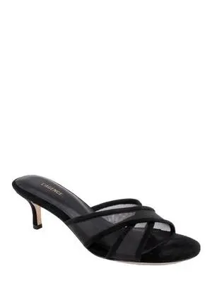 L'Agence Padua Slide Sandal - Black Mesh