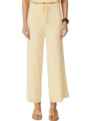 Splendid Christa Crop Sweater Pants - Honeysuckle Yellow