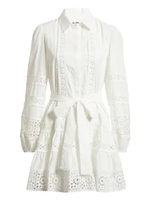 LAYERED WITH LOVE Aubrey Lace Trim Mini Dress - White