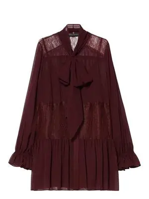 Marina Rinaldi Georgette & Lace Tunic - Red Purple