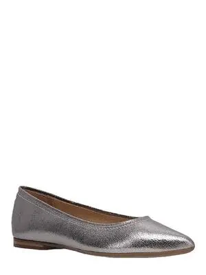 Frye Heather Pointed Toe Ballet Flat - Platinum