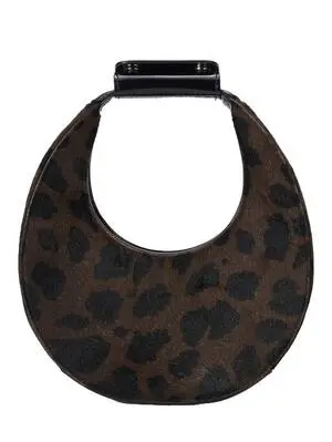 Staud Print Calf Hair Top Handle Bag - Leopard
