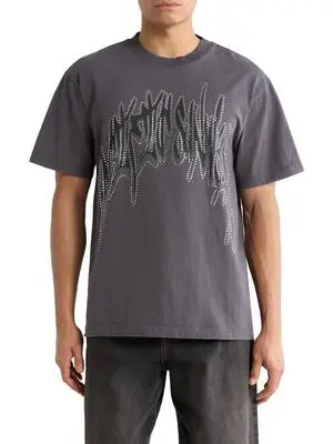 PACSUN Beaded Graphic T-shirt - Black