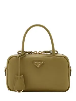 Prada Leather Top Handle Bag - Green