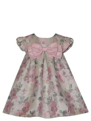 GERSON & GERSON Bow Jacquard Trapeze Party Dress - Pink