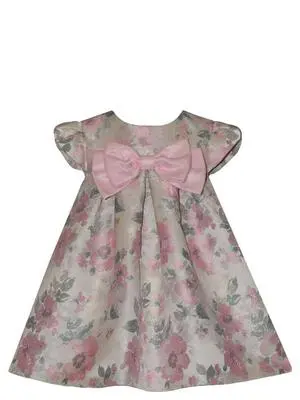 IRIS & IVY Bow Jacquard Trapeze Party Dress - Pink