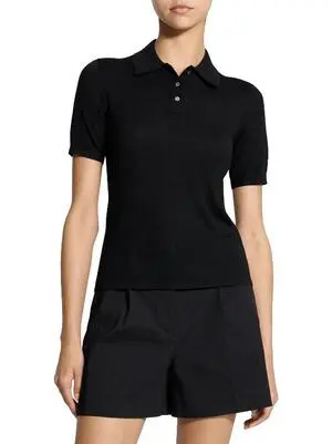 Theory Merino Wool Polo - Black