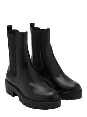 Mango Lug Sole Chelsea Boot - Black