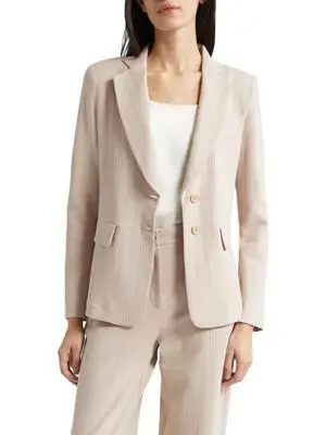 Giorgio Armani Chevron Stretch Cotton Blend Jersey Jacket - Tan