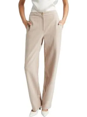 Giorgio Armani Chevron Stretch Cotton Blend Jersey Pants - Tan