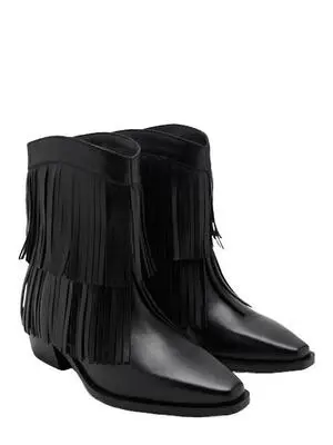Mango Fringe Bootie - Black