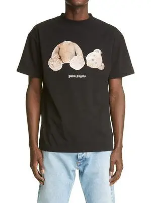 Palm Angels Bear Graphic Tee - Black/brown