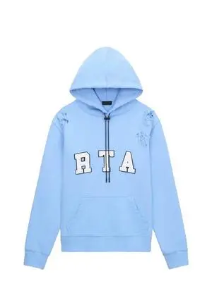 RtA Markus Collegiate Frayed Hoodie - Sky Blue Collegiate