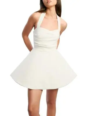 Bardot Sabine Halter Mini Dress - Orchid White