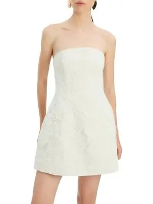 Bardot Karoline Strapless Lace Minidress - Orchid White