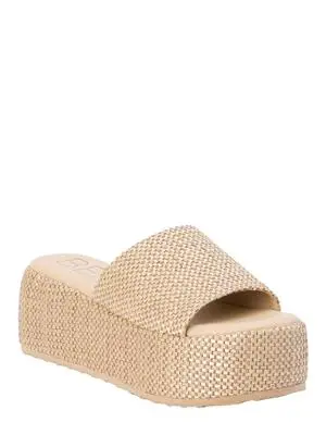 Matisse Pismo Platform Wedge Sandal - Tan Multi Jute