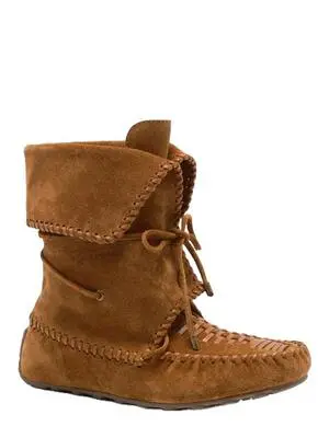 Free People Misty Moc Toe Boots - Driftwood Tan Suede