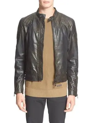 Belstaff Outlaw Leather Moto Jacket - Black