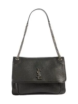 Saint Laurent Large Niki Leather Shoulder Bag - Noir