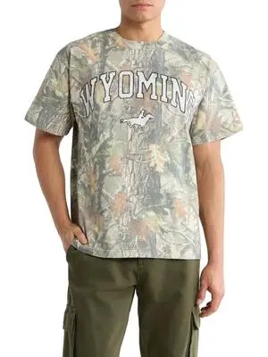 PACSUN Wyoming Camo Cotton T-shirt - Camouflage