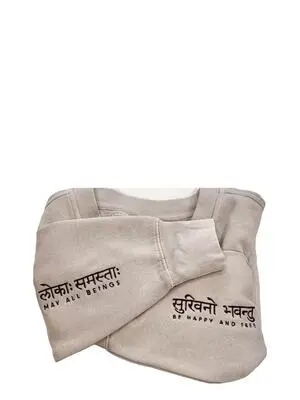 CONSCIOUS INK Embroidered Mantra Sweatshirt - Faded Bone