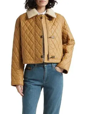 BURBERRY Howle Quilted Jacket With Shearling Collar