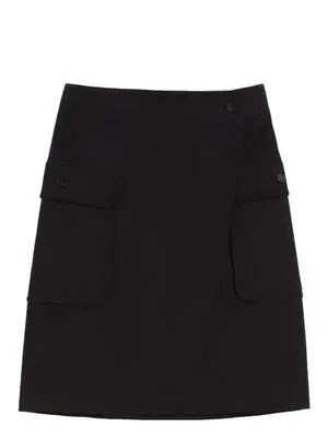 Max Mara Stretch Cotton Wrap Mini Skirt - Black