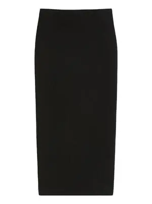 Max Mara Compact Crêpe Jersey Midi Skirt - Black