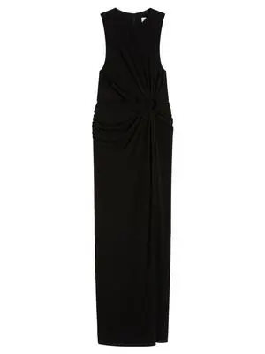 Max Mara Sleeveless Stretch Jersey Draped Dress - Black