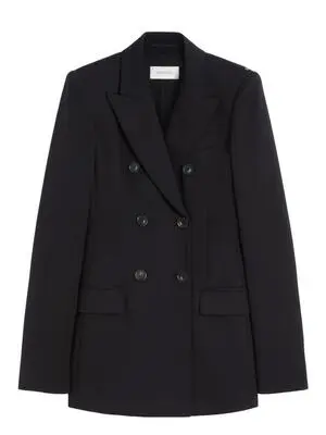 Max Mara Jersey Double-breasted Blazer - Black