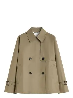 Max Mara Cropped Gabardine Trench Coat - Mud