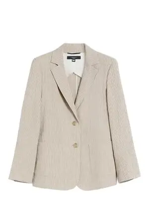 Max Mara Cotton And Linen Seersucker Blazer - Sand