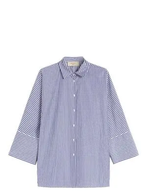 Max Mara Cotton Poplin Oversized Shirt - Navy