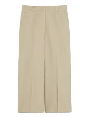 Max Mara Cotton And Linen Canvas Trousers - Sand