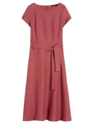 Max Mara Linen Canvas Midi Dress - Cherry