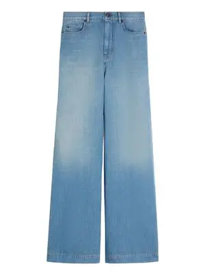 Max Mara Linen And Cotton Denim Jeans - Navy