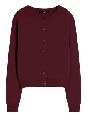 Max Mara Wool And Cashmere Knit Cardigan - Bordeaux