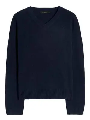 Max Mara Cashmere V-neck Pullover - Navy