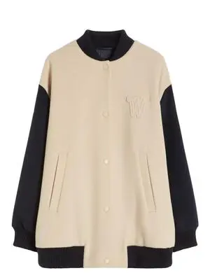 Max Mara Double-faced Wool Bomber Jacket - Sand