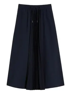 Max Mara Technical Fabric And Crêpe Jersey Skirt - Navy