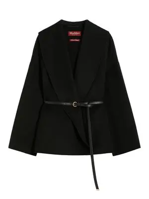Max Mara Wool, Cashmere And Silk Robe Coat - Black