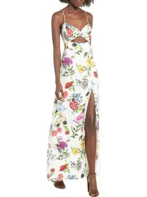 AFRM Marie Twisted Knot Front Maxi Dress